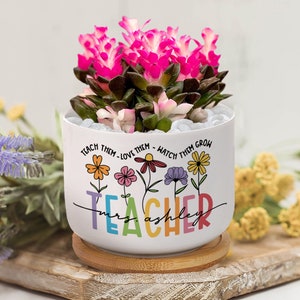 Personalized Teacher Plant Pot, Teacher Planter, Back to School, Custom ...