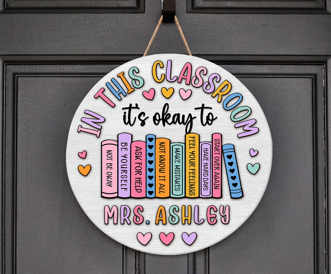 Personalized 3D Teacher Door Sign, Teacher Sign for Door, Teacher Door ...