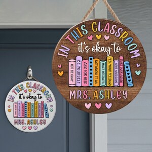 Personalized 3D Teacher Door Sign, Teacher Sign for Door, Teacher Door ...