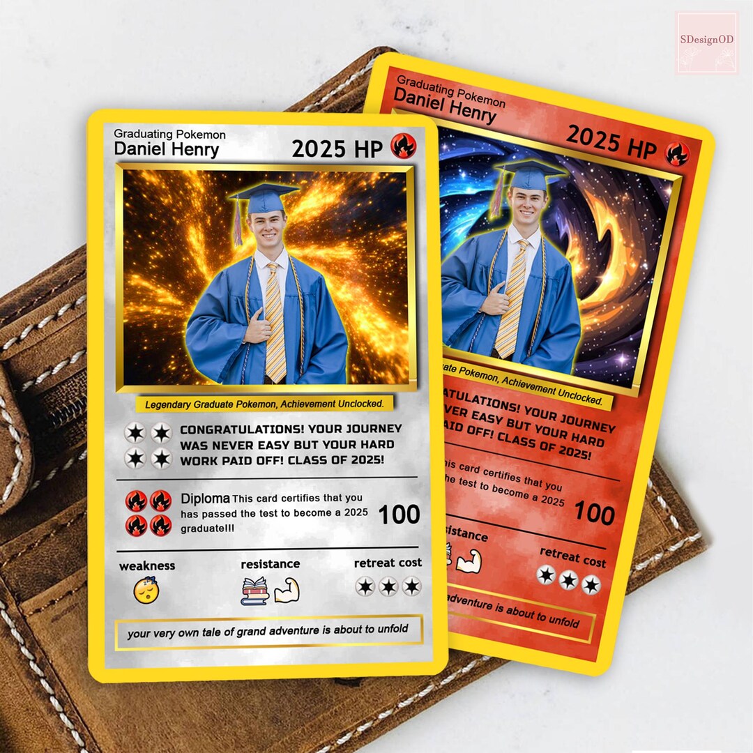 Pokemon Graduation, Class of 2025 Senior Graduation Card, Custom ...
