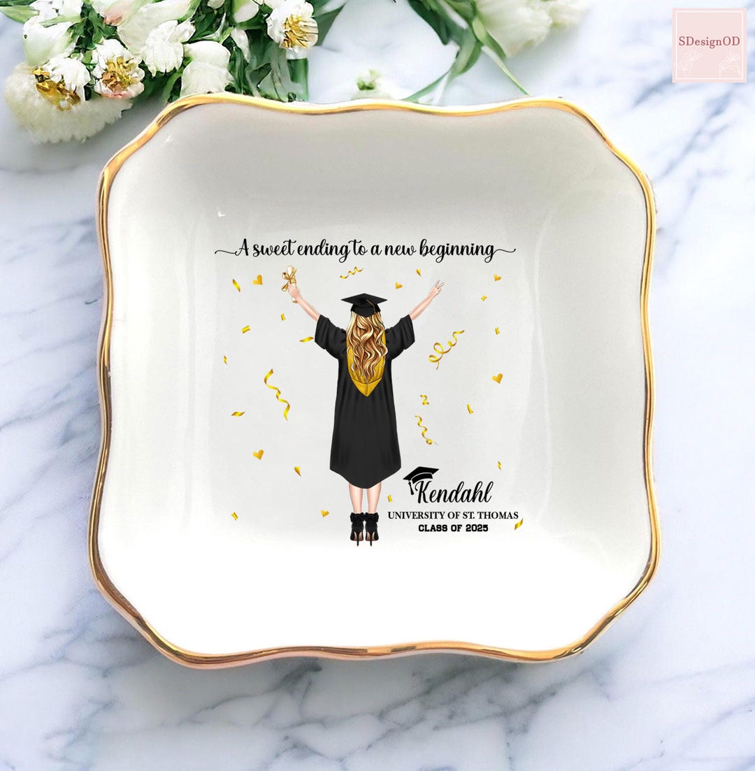 Custom Graduation Tray, Graduation Gift, Graduation Jewelry Dish, Class ...