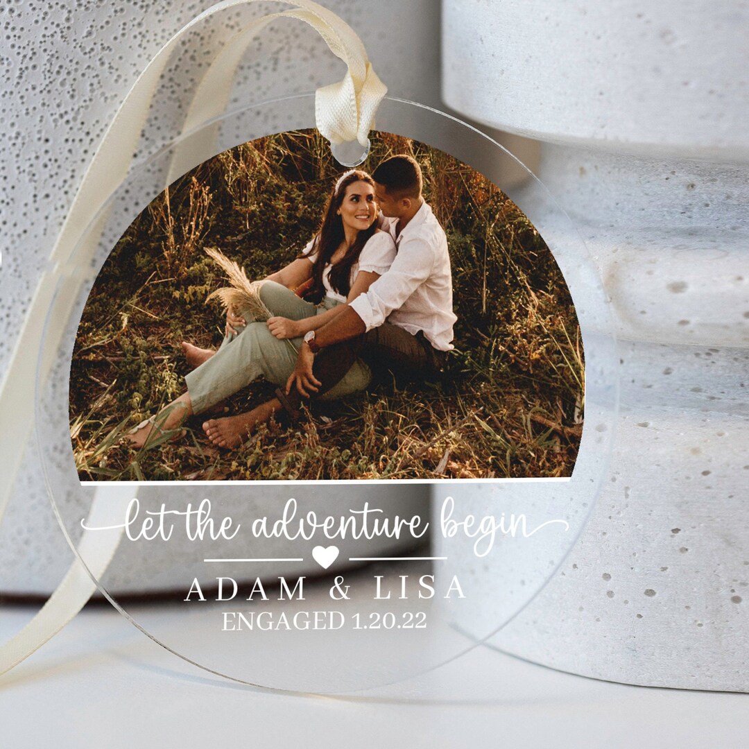 Personalized Engagement Ornament Custom Photo Couples - Etsy