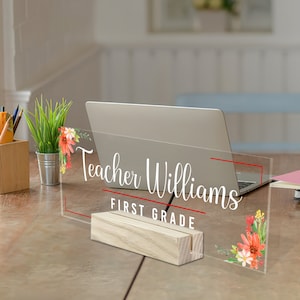 Personalized Teacher Desk Name Plate, Teacher Appreciation, Custom ...