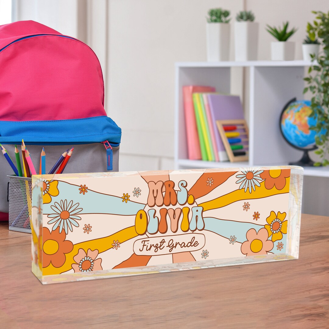 Personalized Teacher Desk Name Plate, Back to School Gift, Teacher Name ...