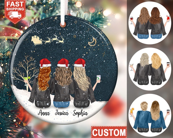 Personalized Best Friends Ornament, Custom Besties Ornament, Gift for ...