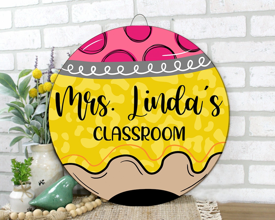 Personalized Teacher Door Sign, Back to School Sign, Pencil Teacher ...