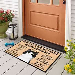 Personalized Cat Doormat, Cat Rug, Cat Welcome Mat, Cat Lovers Gift ...