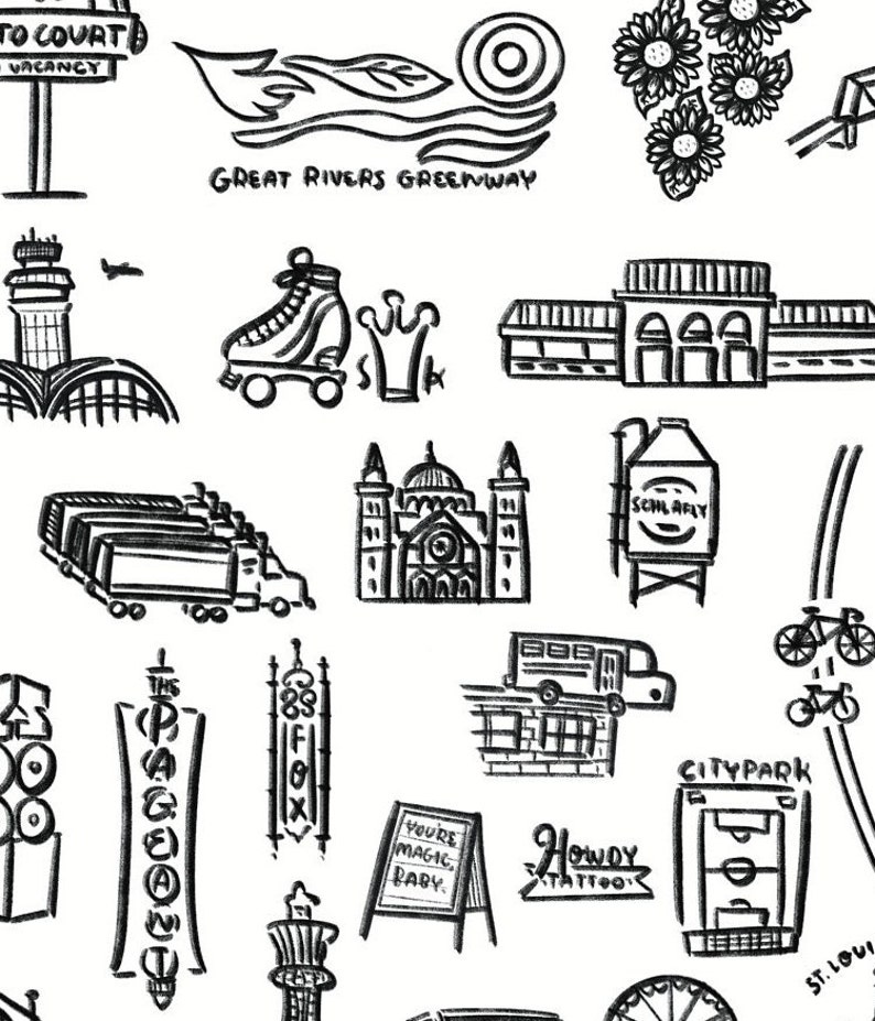 Saint Louis Black & White - Etsy