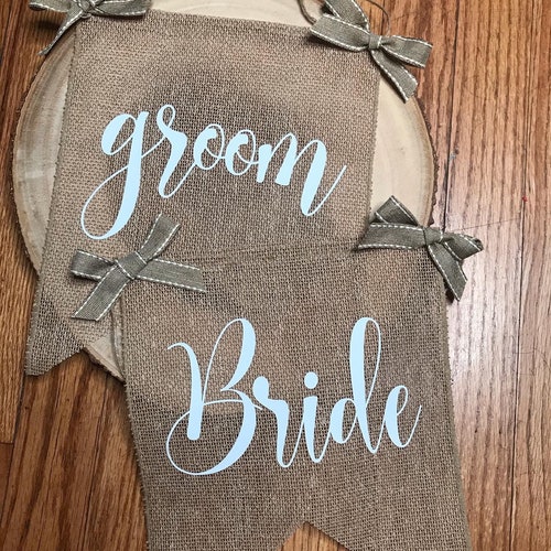 Bride and Groom.chair Sign Wedding.bride Groom Chair Sign | Etsy