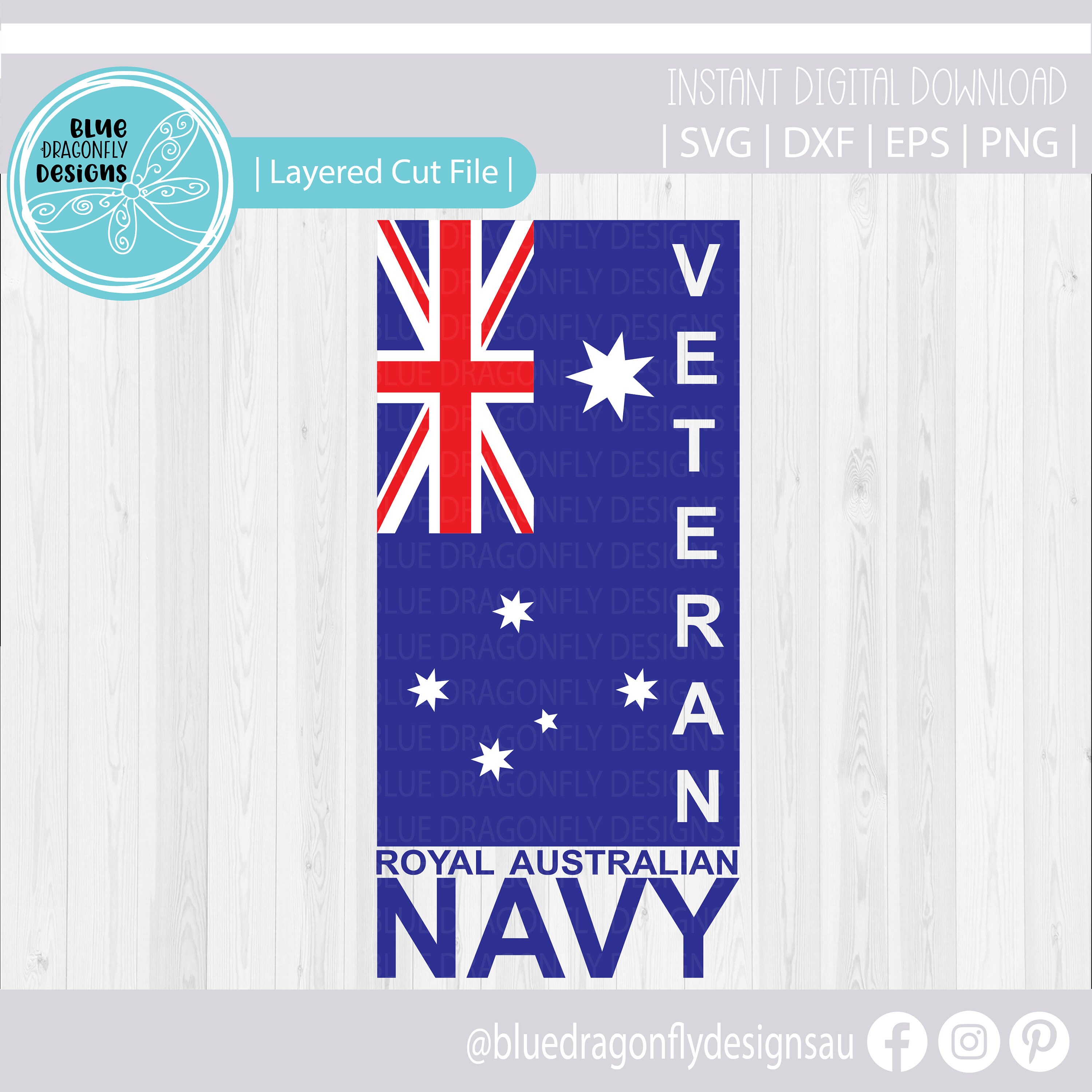 Royal Australian Navy Veteran Flag SVG Navy Vet Flag SVG Anzac SVG ...