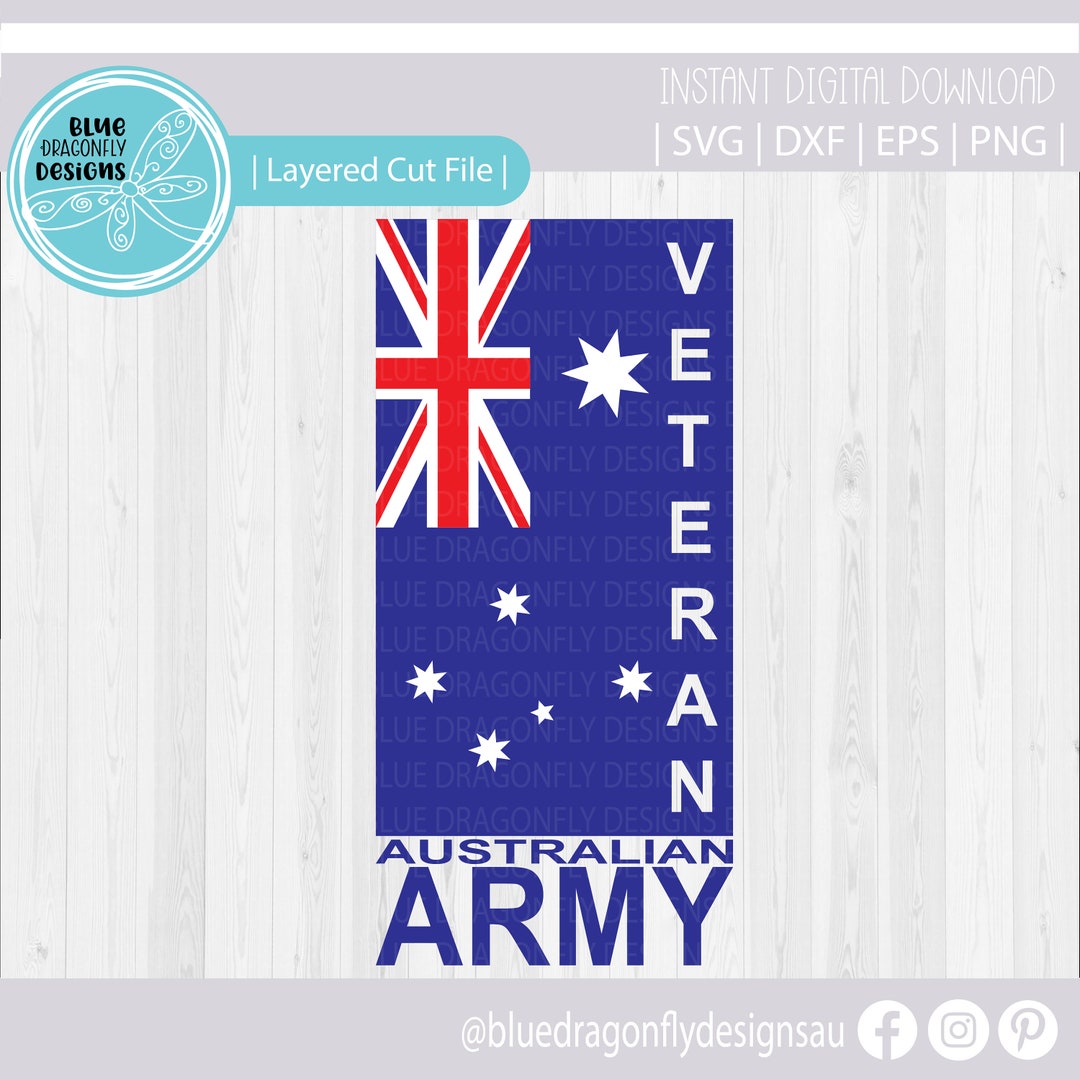 Australian Army Veteran Flag SVG Army Vet Flag SVG Anzac SVG - Etsy