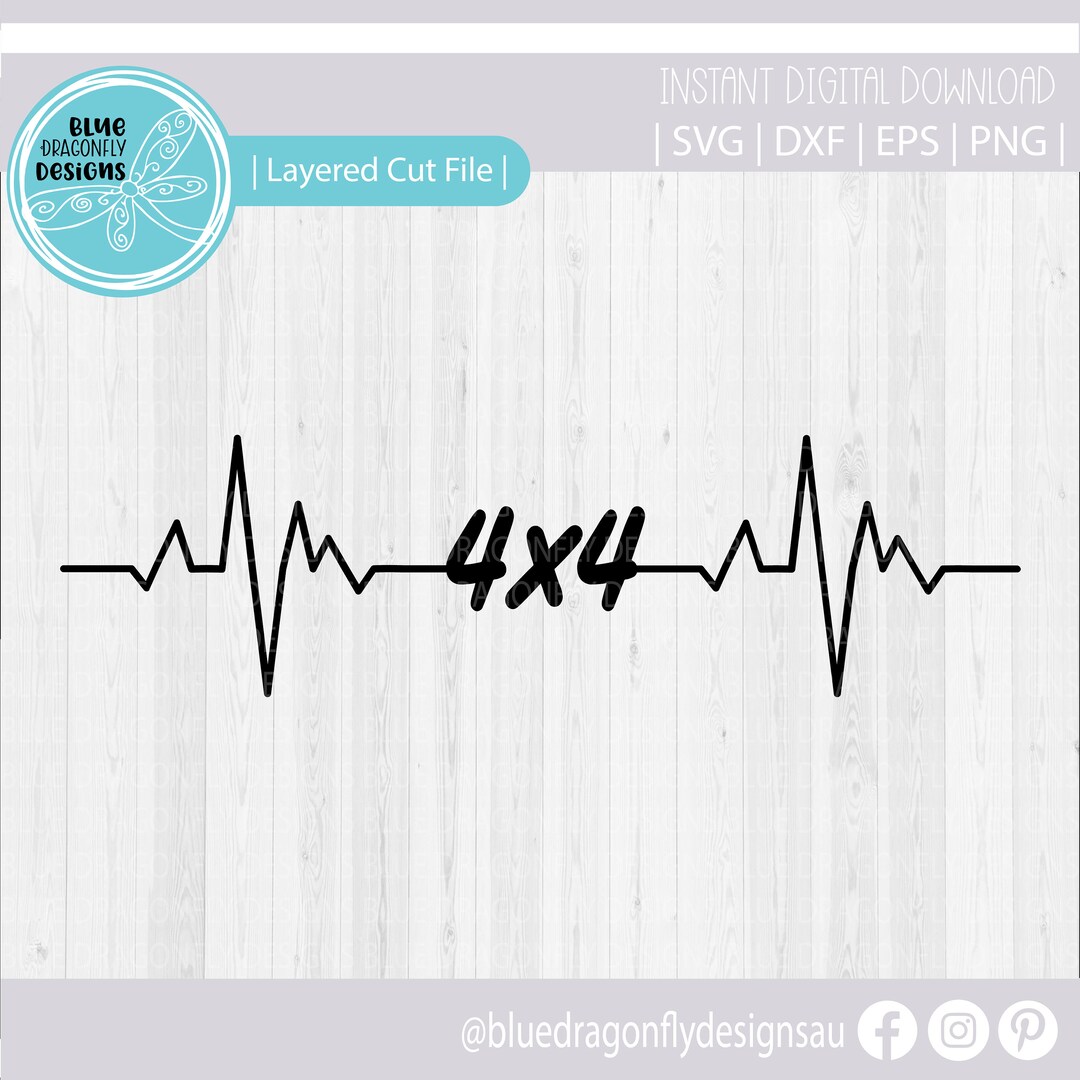 Heartbeat 4x4 Svg | Heartbeat Svg | Pulse Svg |4x4 Svg | ECG Svg | Svg ...