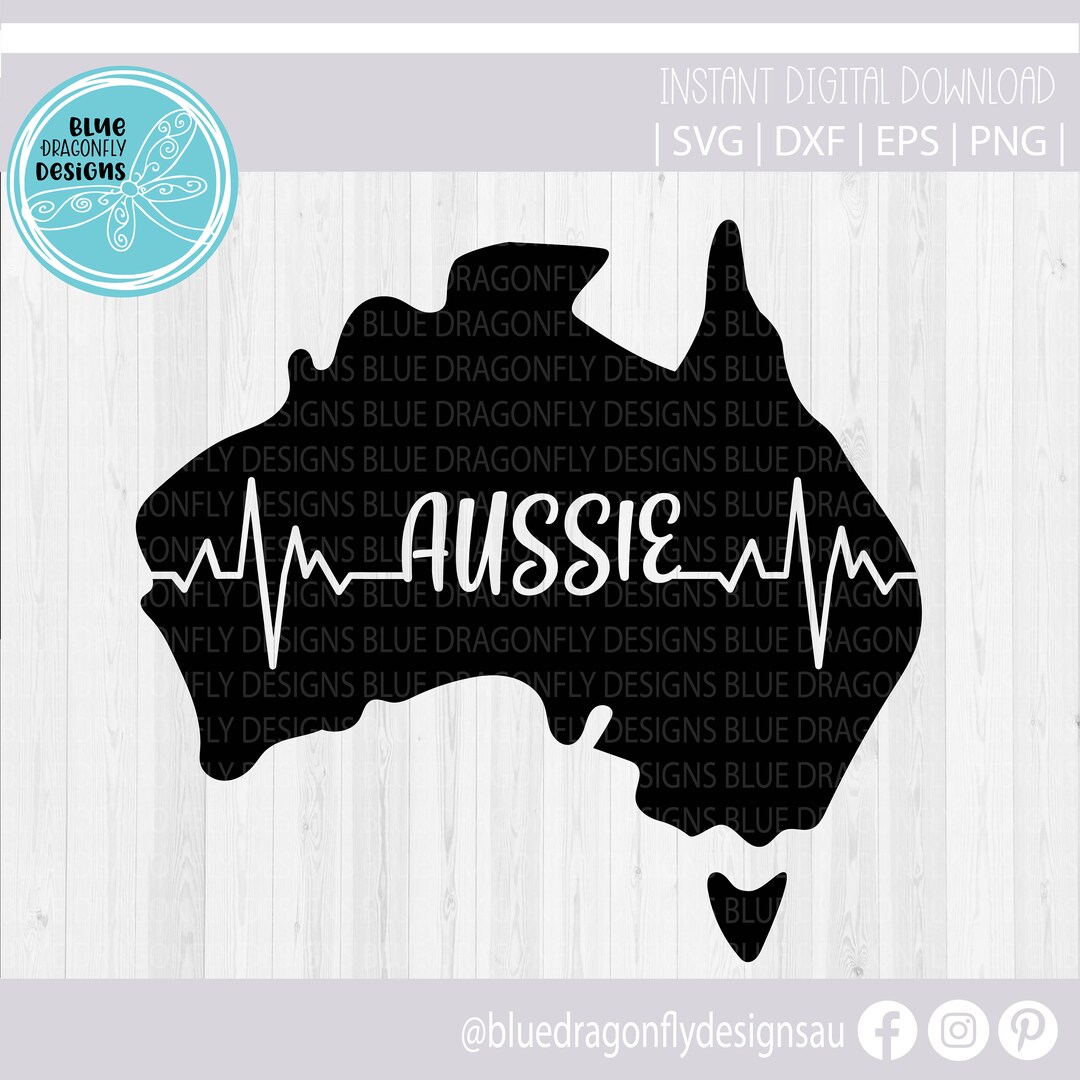 Aussie Heartbeat Knockout Map SVG | Australia Day Svg | Australia Svg ...