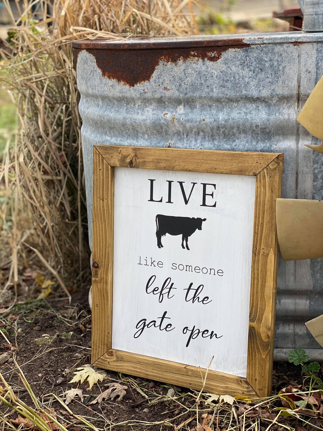 Farmhouse Gate Open Sign - Etsy