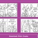 6 Pages Women's Day Printable Coloring Greeting Cards for - Etsy