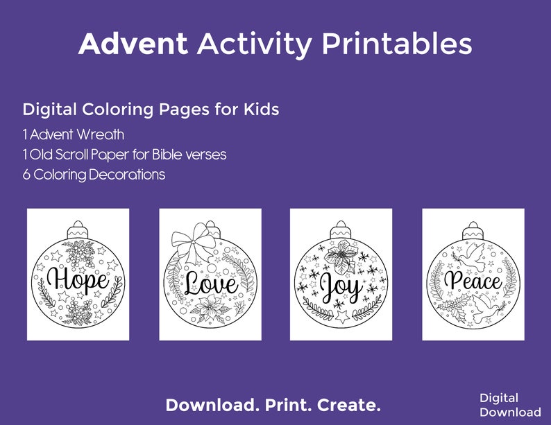 Advent Activity Coloring Printables for Kids and Adults - Advent Wreath ...