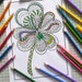 3 Pages Printable Coloring Page Shamrock Doodle Zentangle Art Instant ...