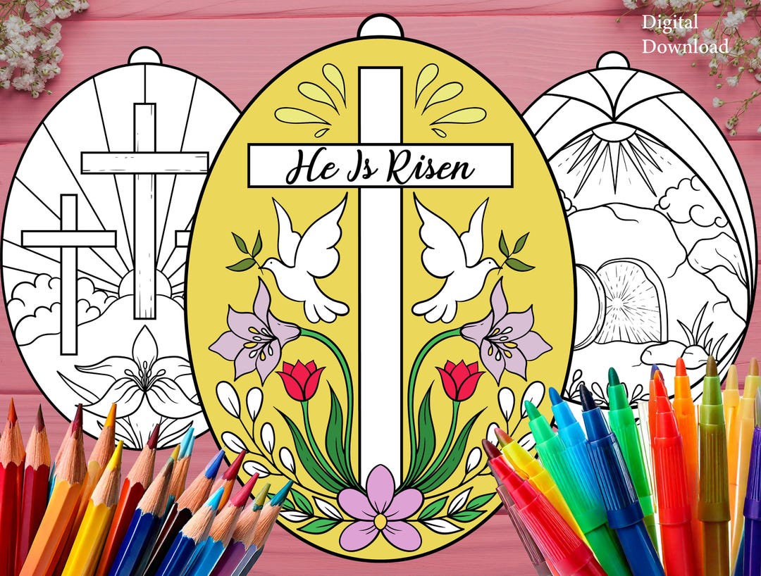 Easter Activity Coloring Printable Decorations for Kids, Easter Bible ...