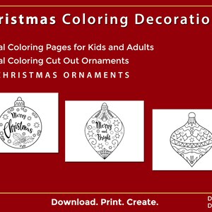 Christmas Themed 12 Printable Coloring Decorations - Activity for Kids ...