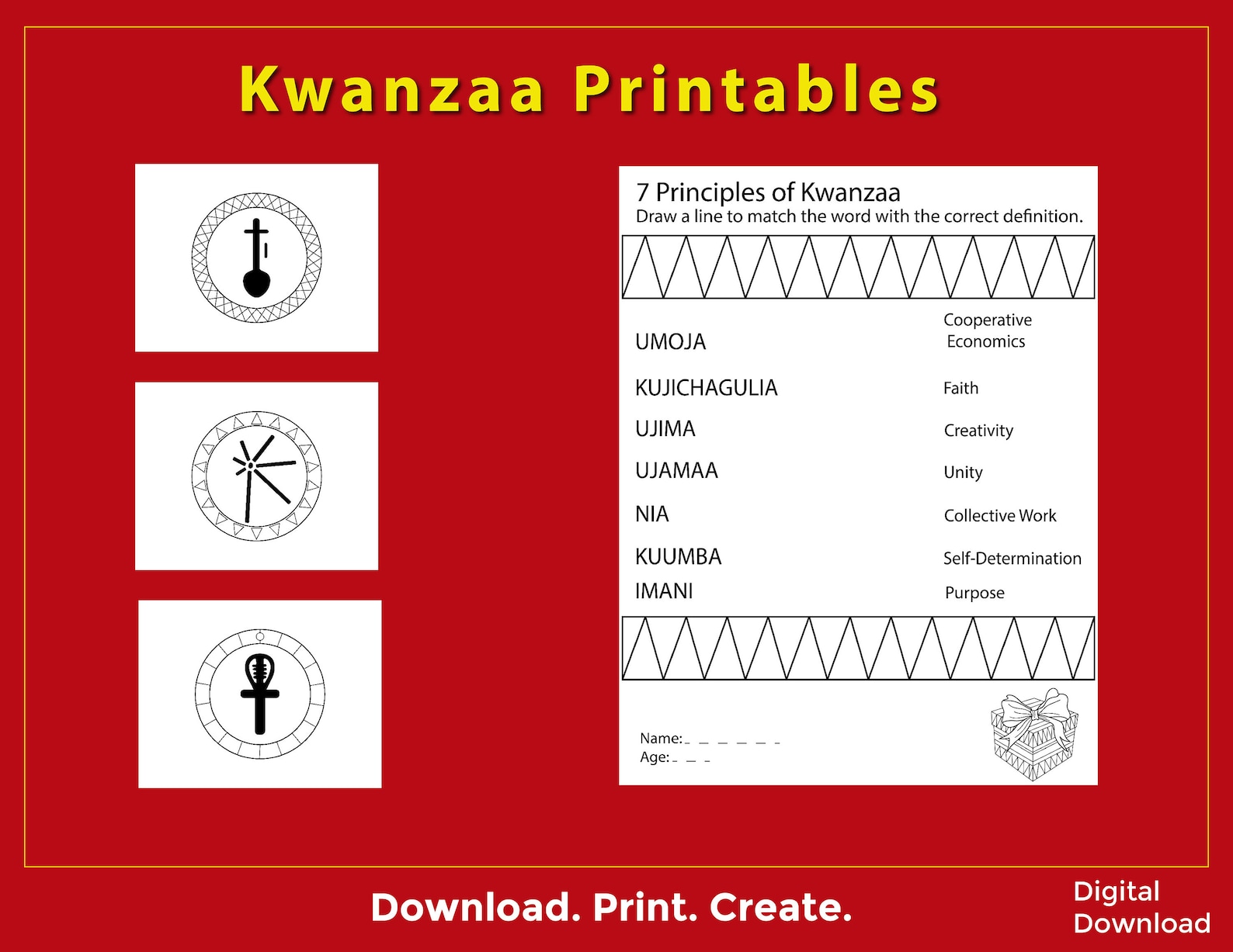 Kwanzaa Activity Printables 10 Digital Coloring Pages - Decorations for ...