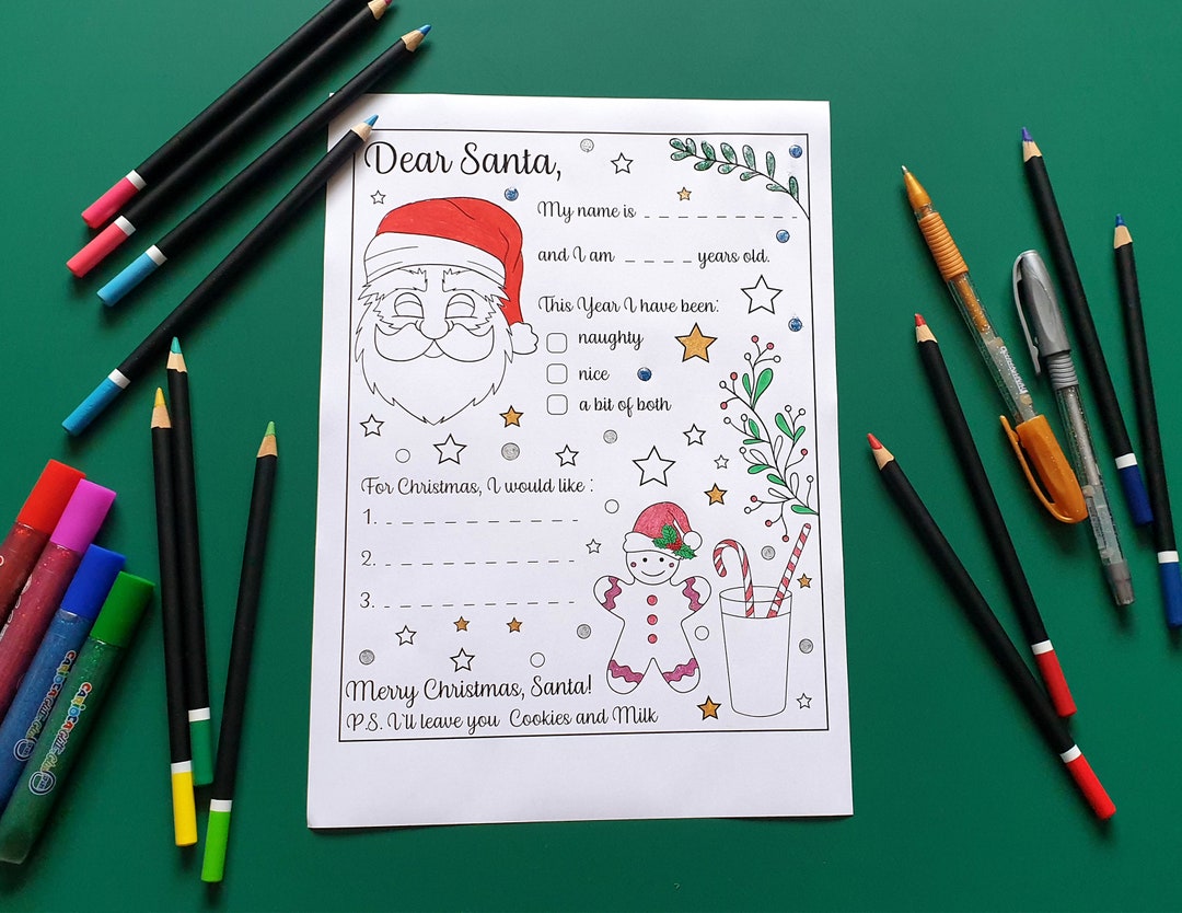 My Letter to Santa Claus - Coloring Wish List for Christmas Holiday ...