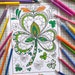 3 Pages Printable Coloring Page Shamrock Doodle Zentangle Art - Instant ...
