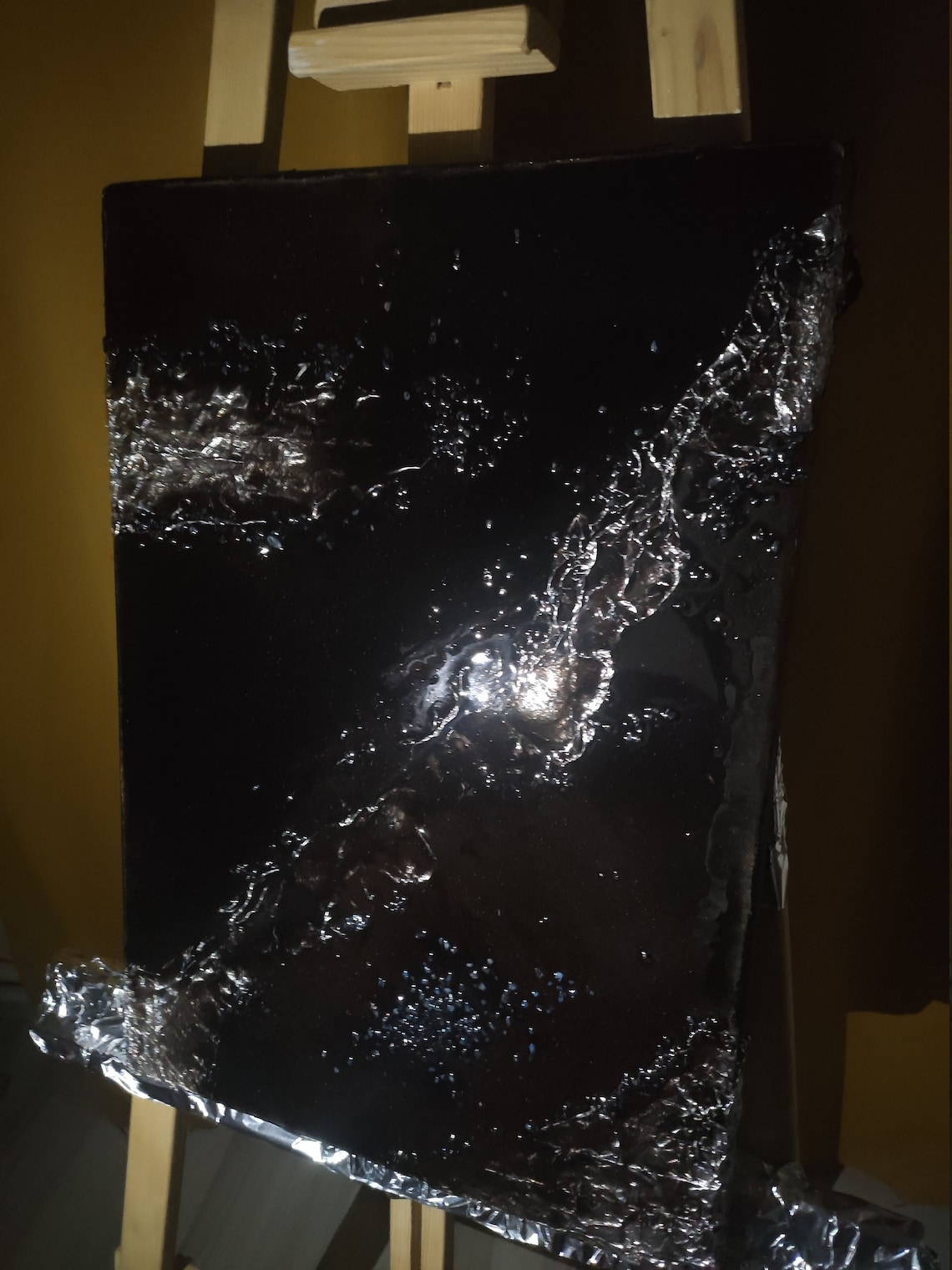 Resin Art Canvas Painting Wiht Texture Black Acyrlic Painting - Etsy