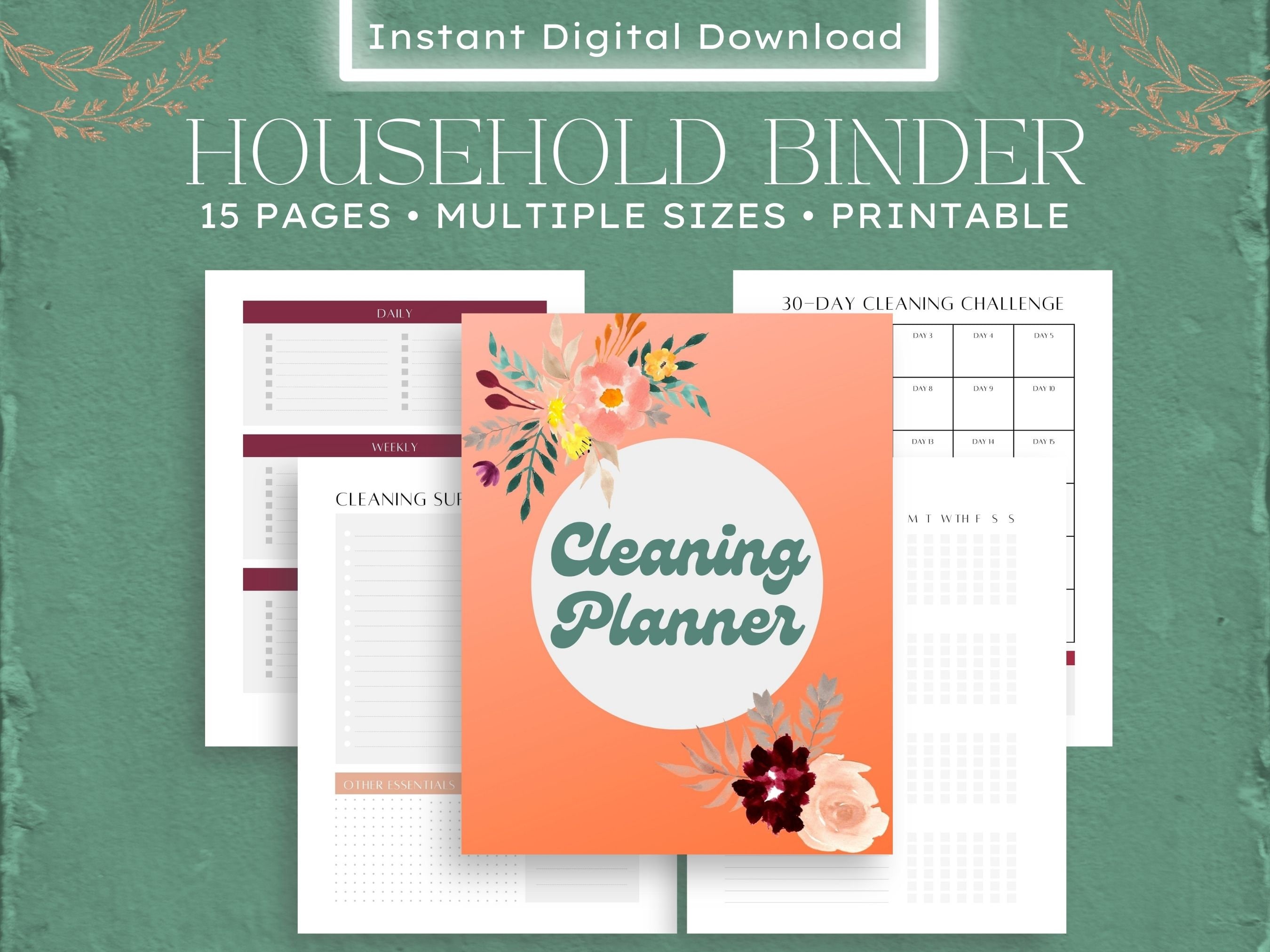 House Cleaning Printable Cleaning Calendar Home Management - Etsy