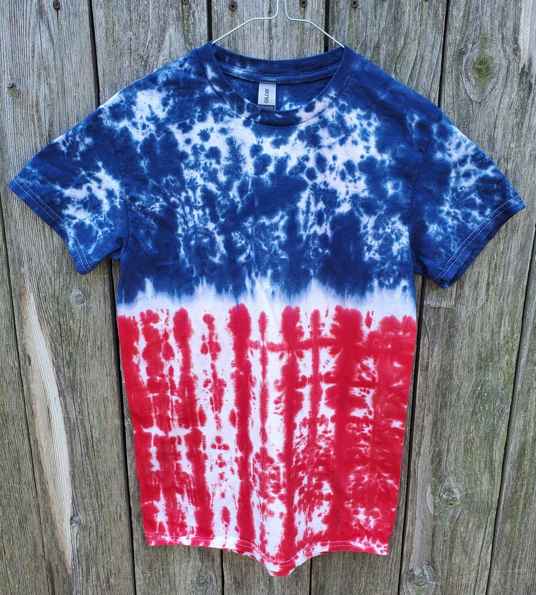 Amerian Flag Tie Dye Tee Shirt, Red/white/blue, USA - Liberty - Etsy