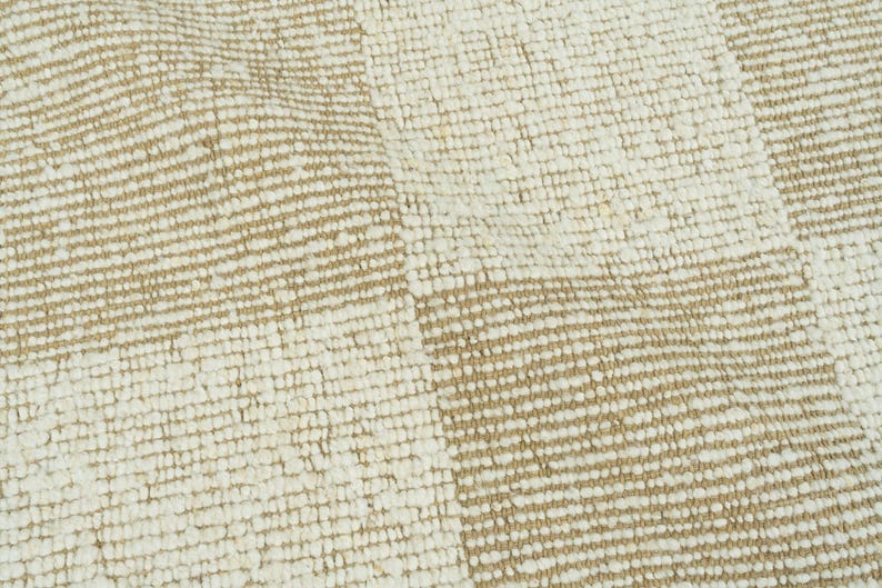 Handwoven Ivory & Beige Checkered Wool Rug | Scandinavian Checkerboard ...