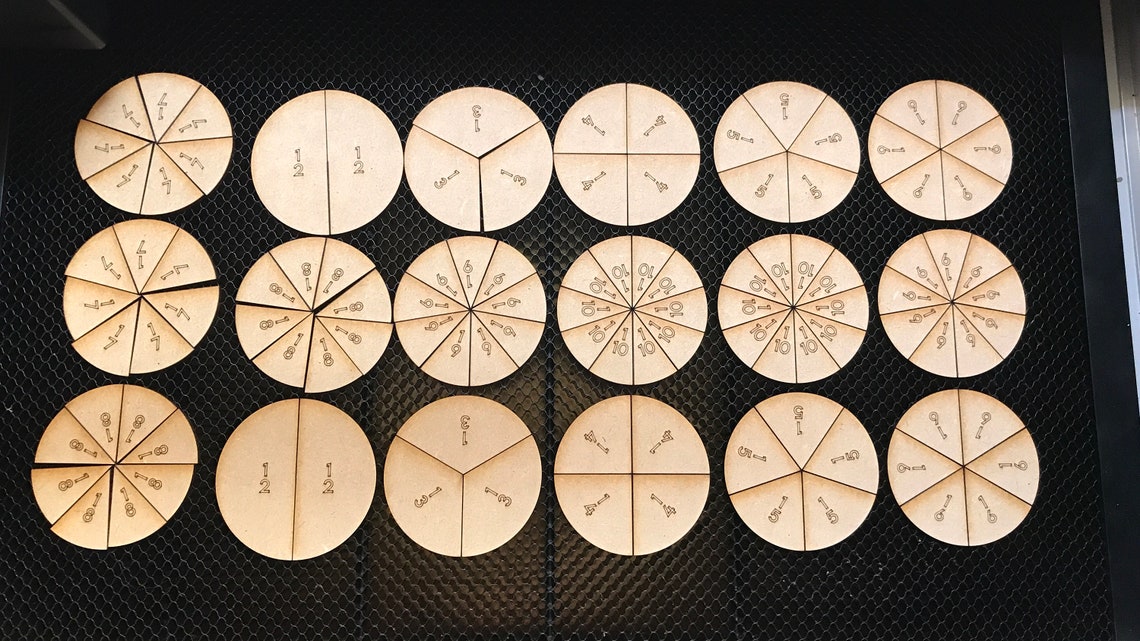 SVG File: Montessori Fraction Circles Glowforge and Laser Cutting - Etsy