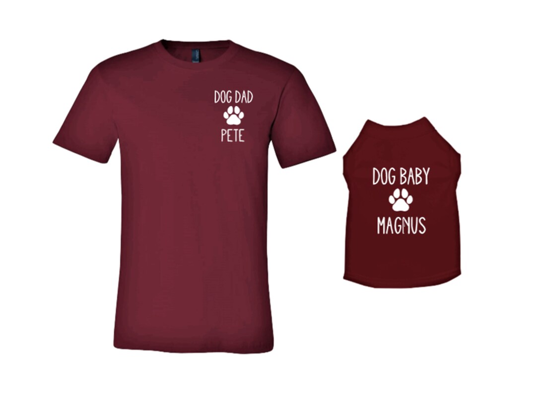 Personalized Matching Dog and Owner T-shirts Maroon - Etsy