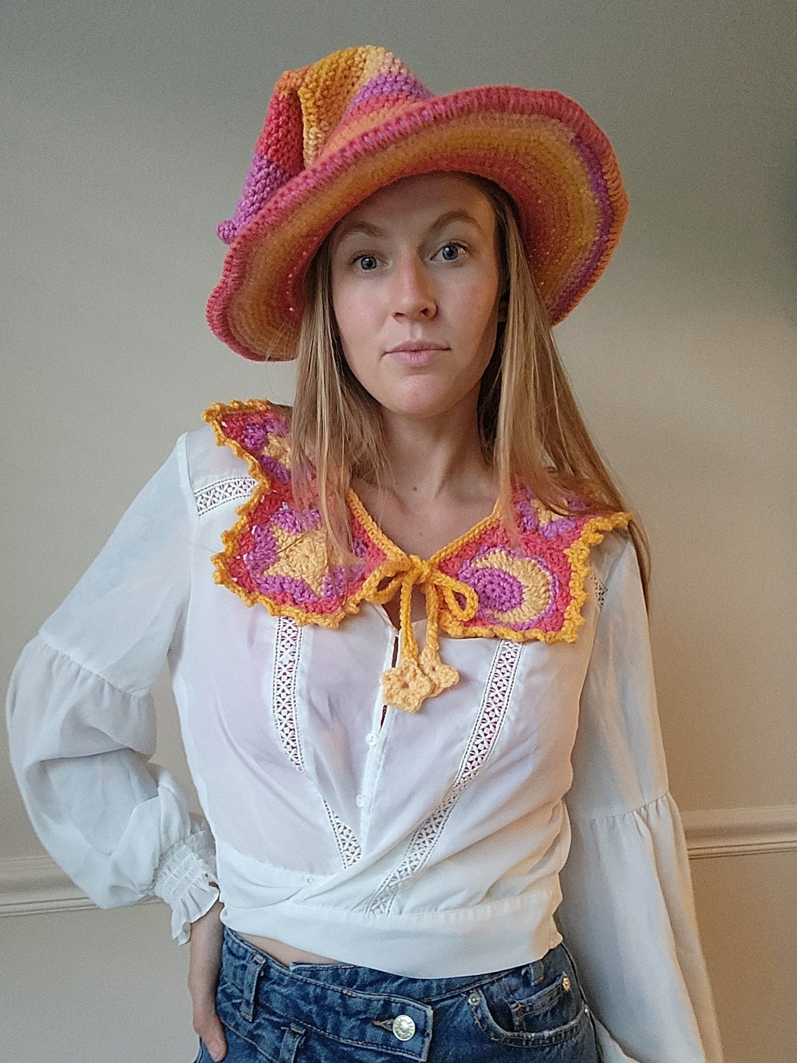 Crochet Witch's Hat & Collar Set | Handmade Witch Costume ...