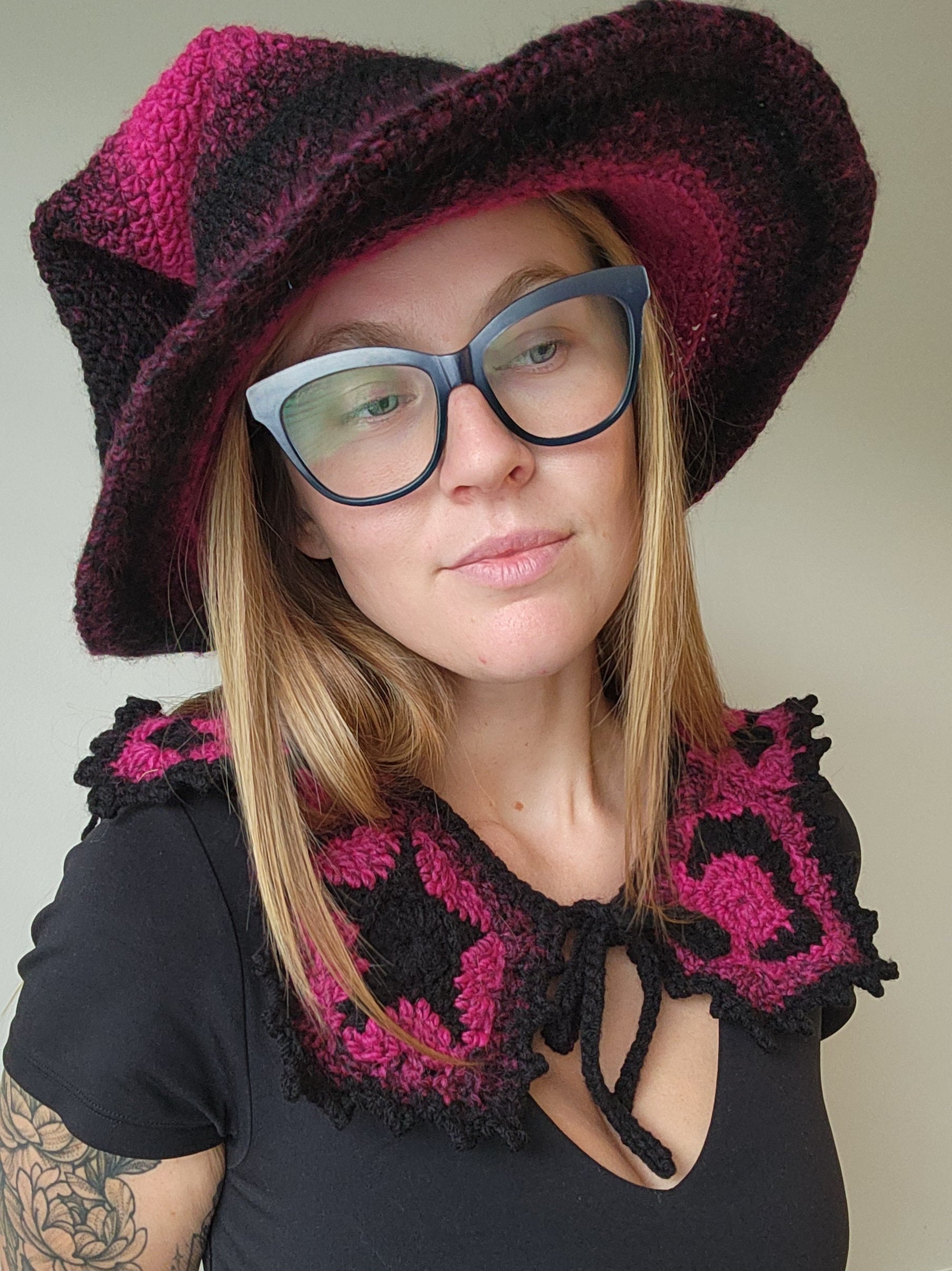 Crochet Witch's Hat & Collar Set | Handmade Witch Costume ...