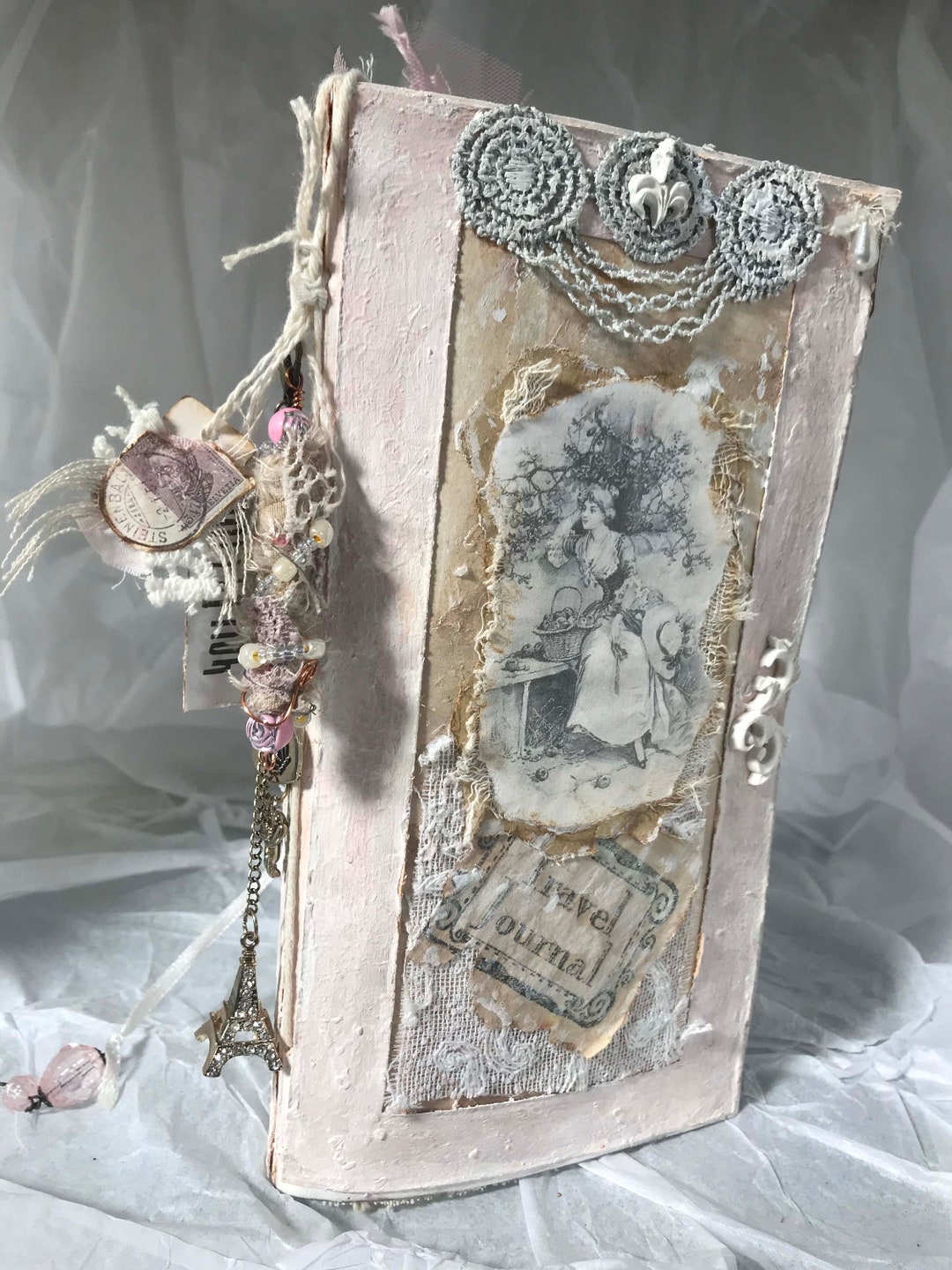 Romantic and Delicate Shabby Chic Travel Journal Handmade - Etsy