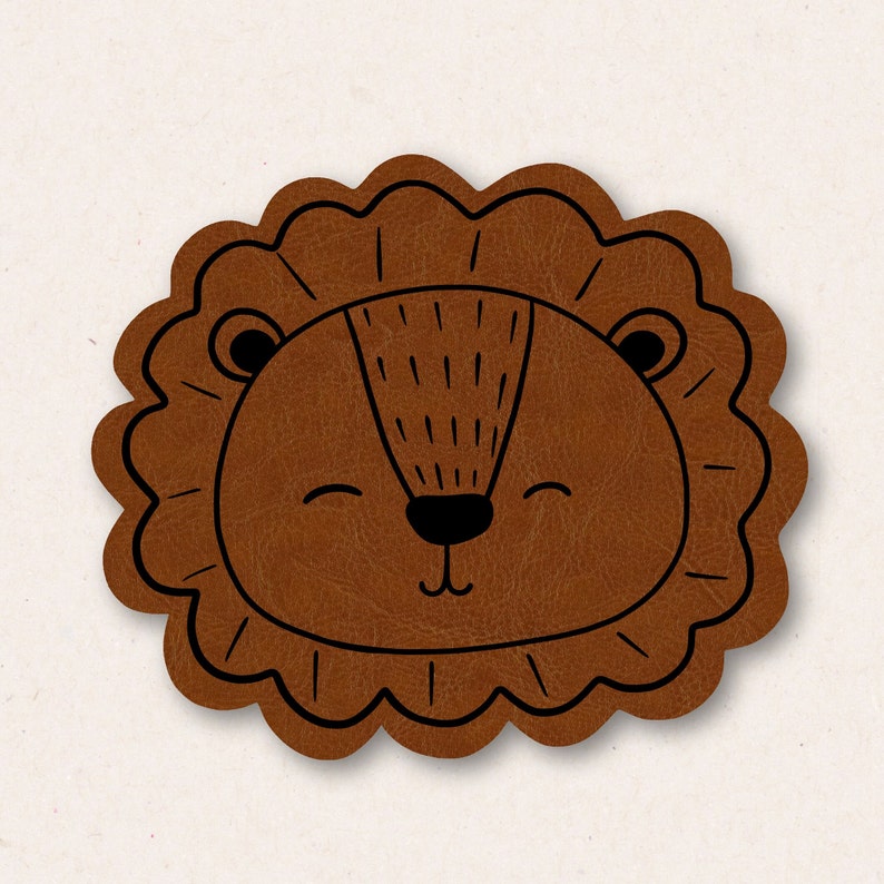 Iron-on Patch | Lion | Leather Look | Animal Iron-on Transfer - Etsy