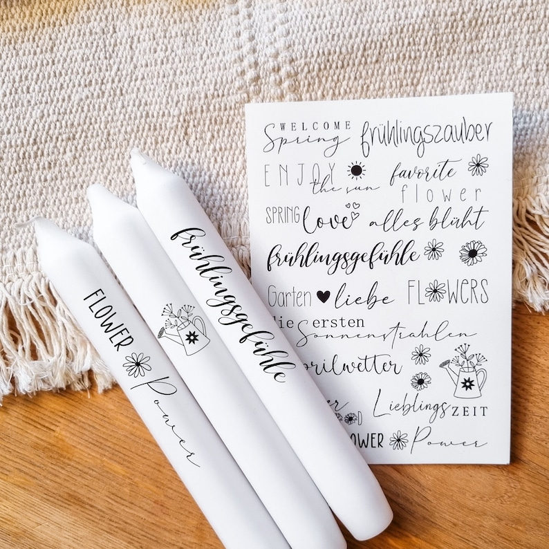 Candle Tattoos Various Motifs | Water Slide Film | Decorating Candles ...