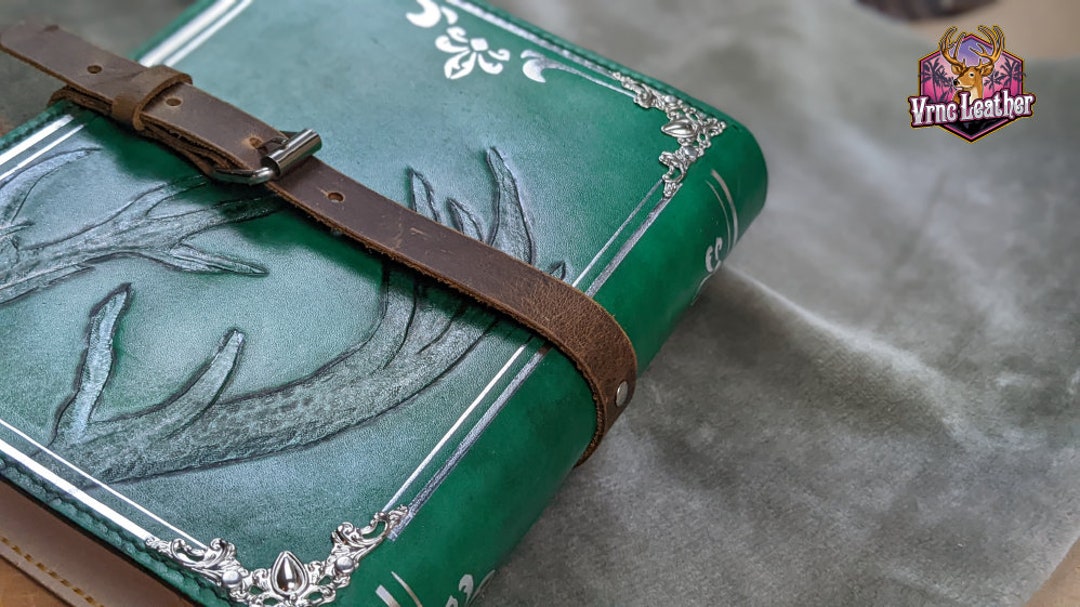 Personalized Vegetable Tanned Leather Antler Book Bag | Vrnc Leather - Etsy