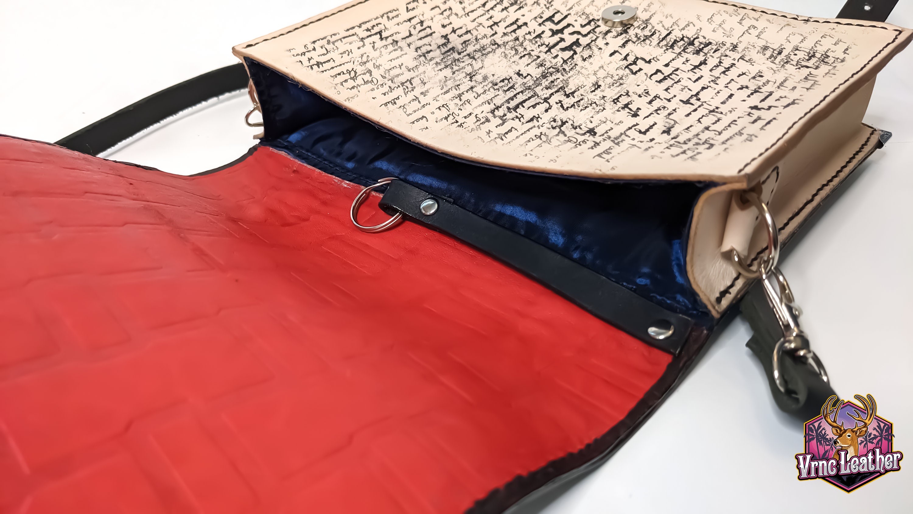 Personalized Vegetable Tanned Leather Spell Book Bag Vrnc - Etsy