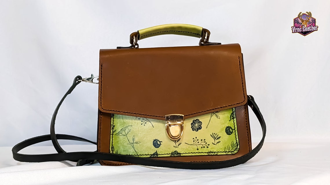Personalized Full Grain Leather Forest Satchel Bag | Vrnc Leather - Etsy