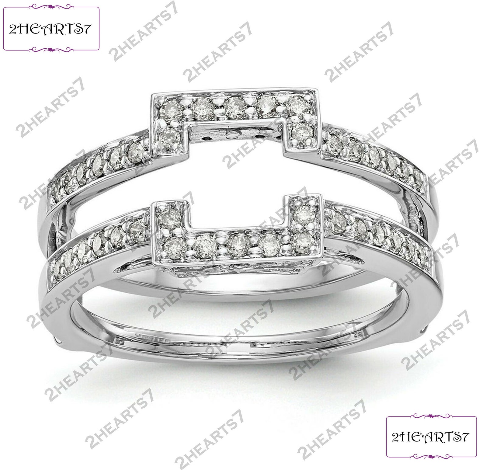 0.40 Ct Round Cut Diamond Engagement Wedding Square Wrap | Etsy