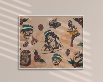 American Traditional Flash Sheet - Etsy