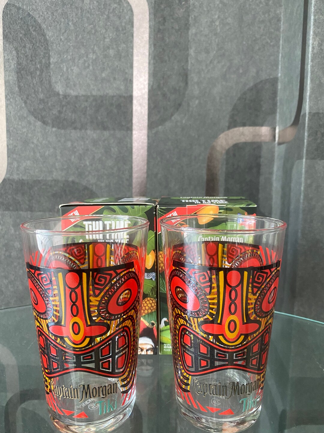 Captain Morgan Tiki Rum Glasses Brand New in Gift Box set of 2 - Etsy UK