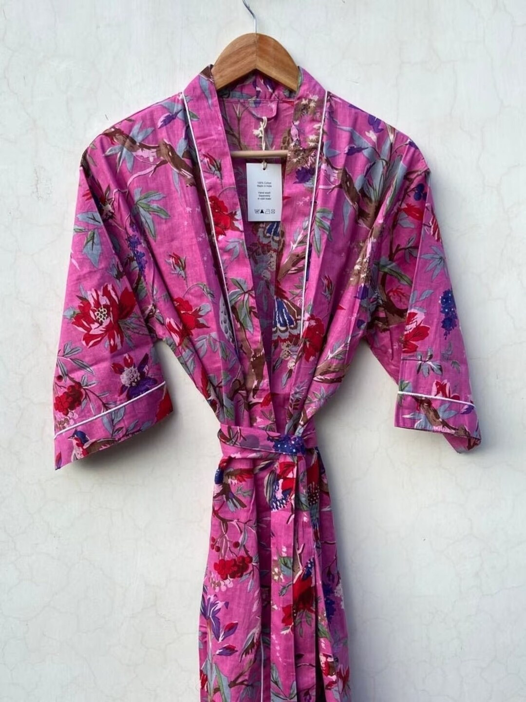EXPRESS DELIVERY Cotton Kimono Robes, Bird Print Kimono, Soft and ...