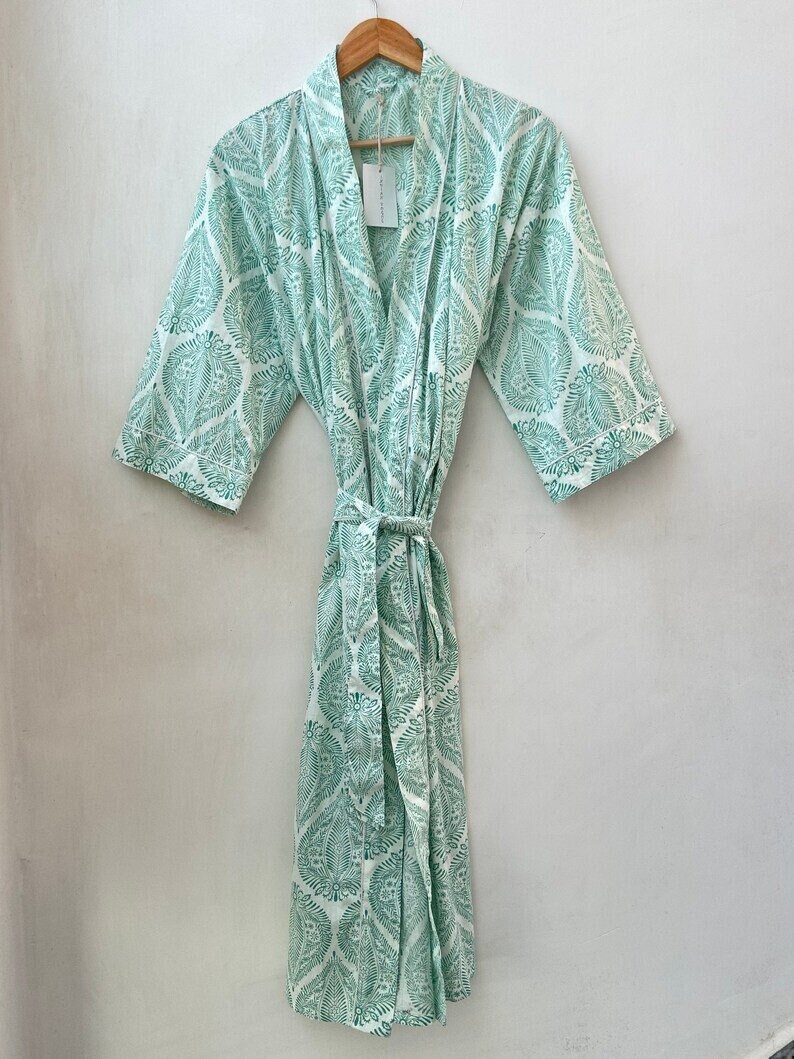 Block Print Robes Hand Block Print Kimono Anokhi Print - Etsy