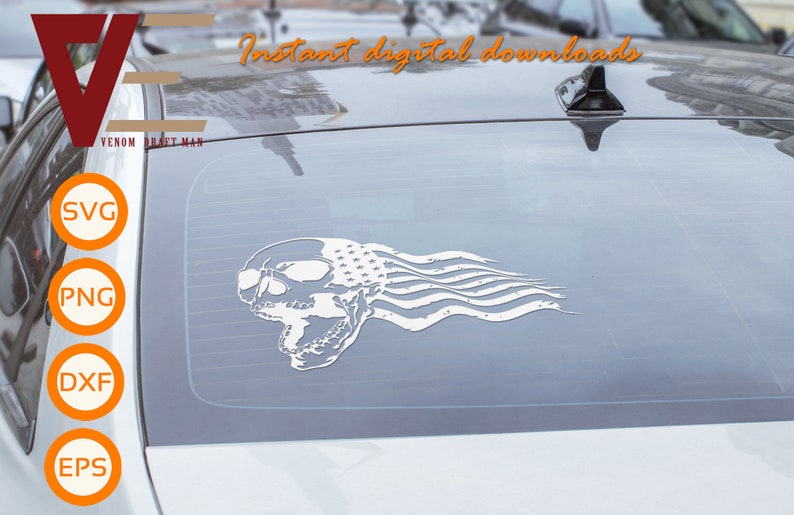 USA Skull Flag Tattered Distressed Decal American Flag Skull - Etsy