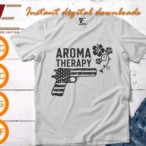 Distressed Gun Flag SVG, Handgun and Hibiscus SVG, Funny Aroma Therapy ...