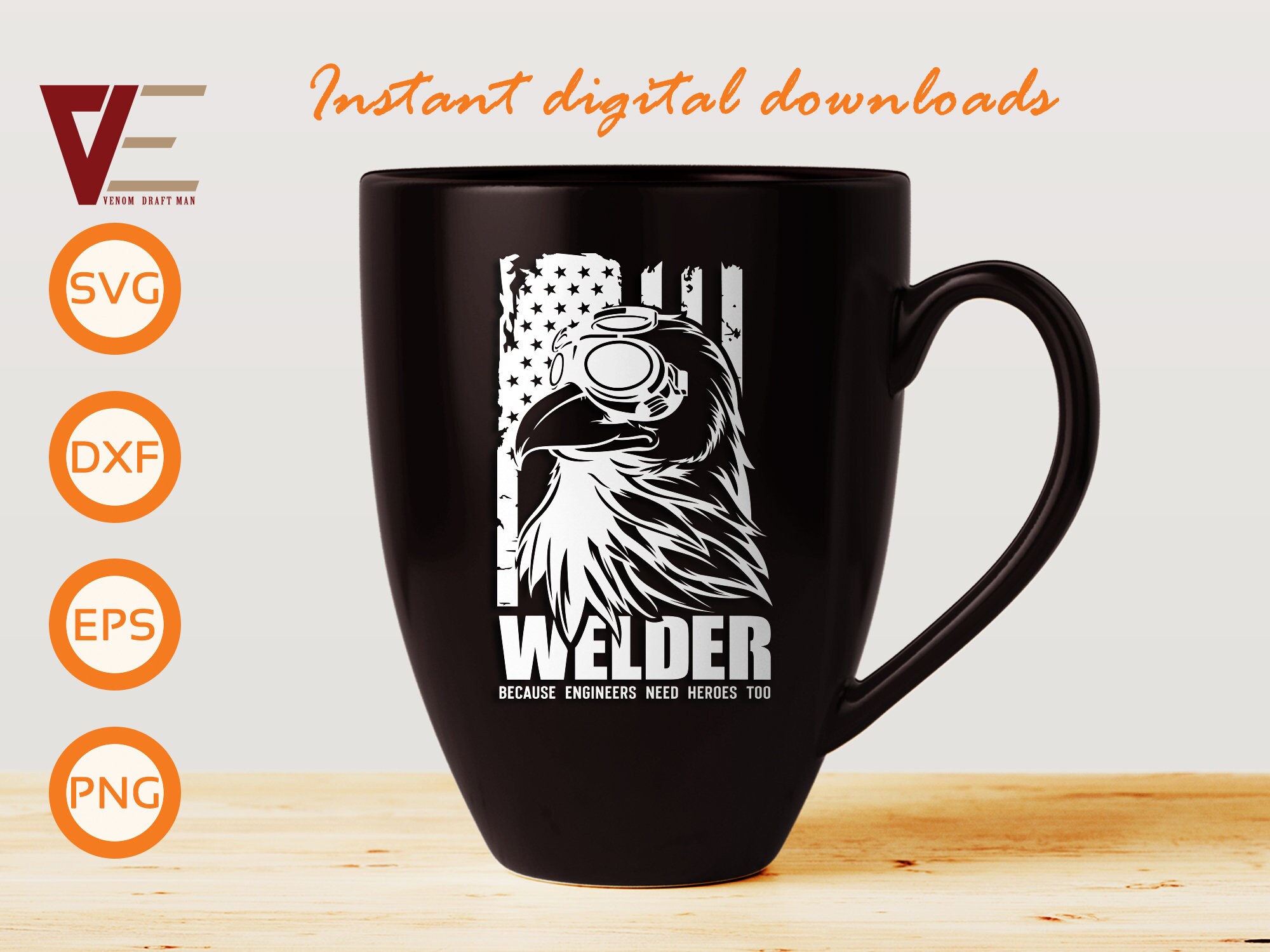 American Welder Svg USA Distress Flag Svg Eagle Welder - Etsy