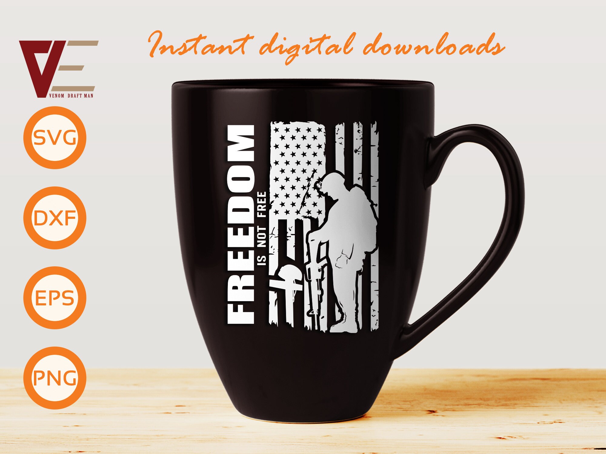 Freedom Isn't Free Distressed American Flag SVG Fallen - Etsy