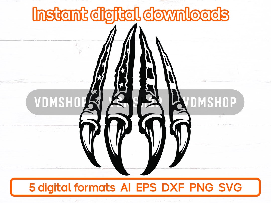 Usa Flag Claw Scratch SVG, Beast Defend 2nd Amendment SVG, Patriotic ...